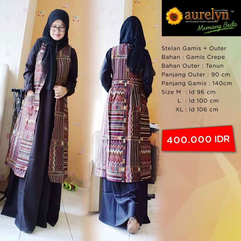 ️ Inspirasi Model Gamis Batik Kombinasi Dengan Berbagai Jenis Kain Polos